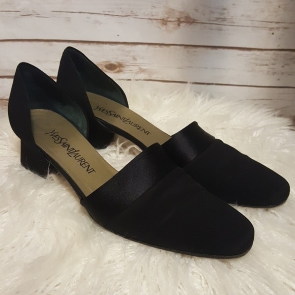 Yves Saint Laurent | Shoes | Vintage Ysl Black Dorsay Block Heel | Poshmark